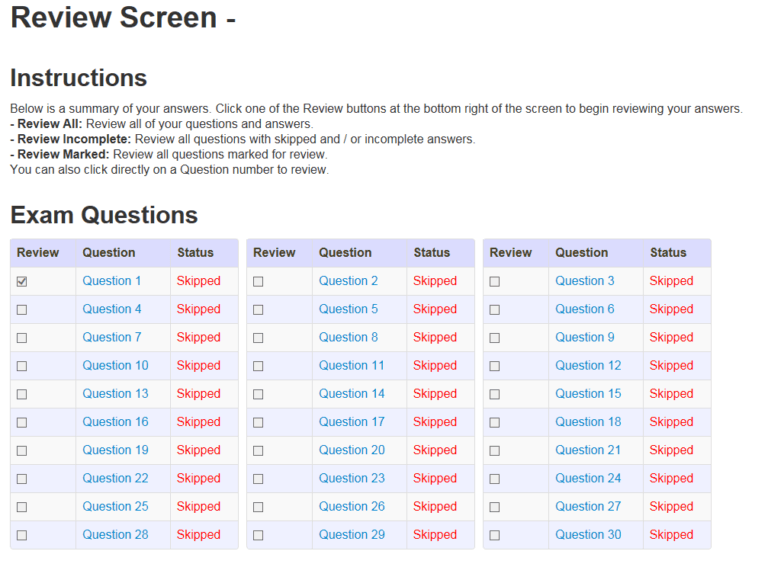 Practice Test Tutorial Instructions